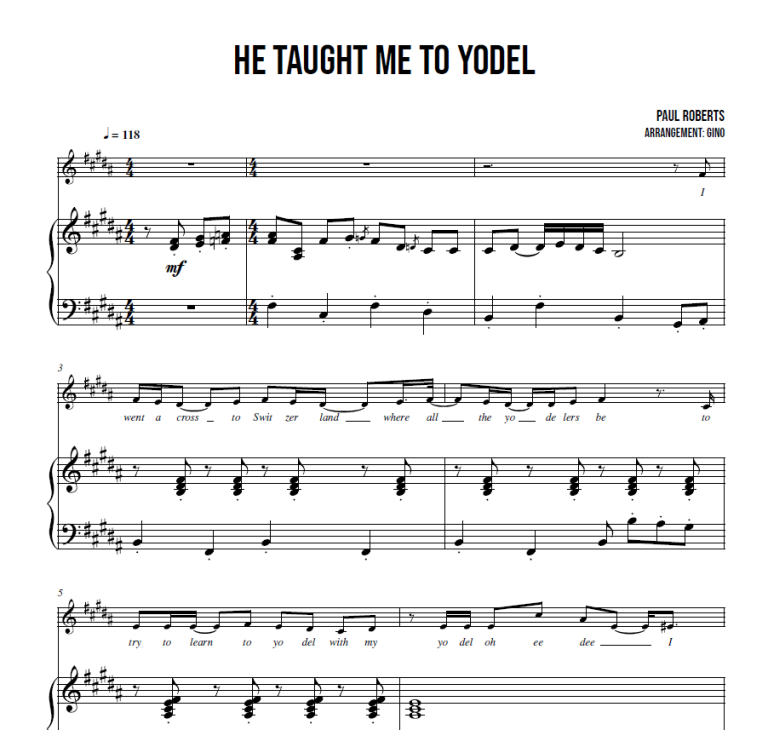 He taught me to yodel – Piano Sheets GB